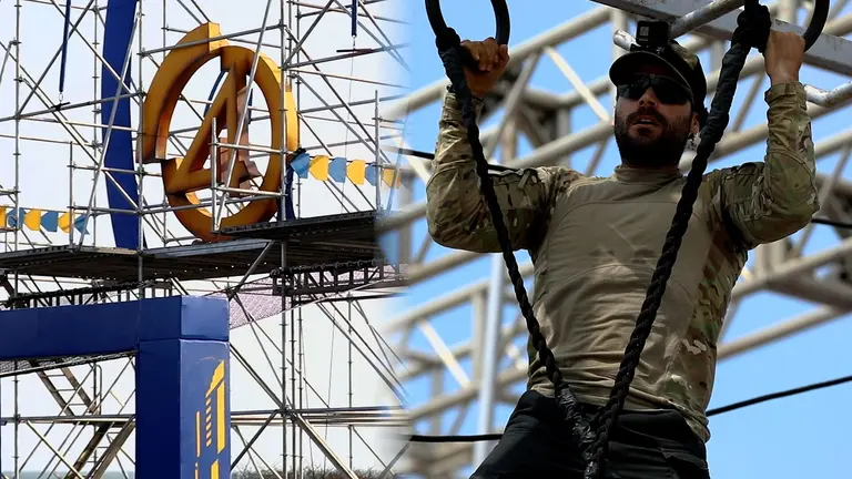 Adrián Di Monte pone a prueba la pista de Aire en Reto 4 Elementos | Shows Reto 4 Elementos | Canal5