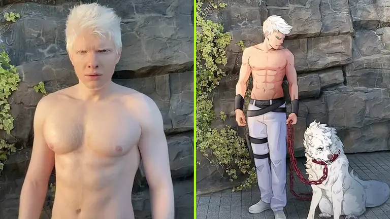 Este galán albino hace cosplay de Haikyuu | Shows Canal 5 | Canal5